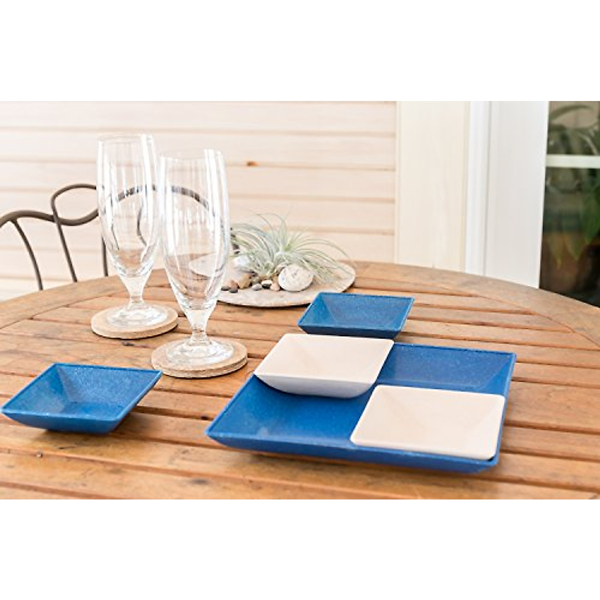 EVO Sustainable Goods Five Piece Serving and Snack Set, Blue