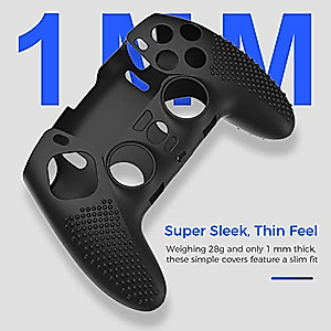 KOEBSHPE PS5 Edge Controller Anti-Slip Protective Cover, Ergonomic Soft Rubber Protective Case Cover for Playstation 5 PS5 Edge Controller with Thumb Grips and Triggers Extenders(Two Packs)
