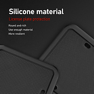 GKmow 1 PC Car Silicone License Plate Frame, 12.2In x 6.3In Waterproof Rust-Proof Does Not Hurt Car Paint License Plate Holder, Universal American Car License Plate Bracket (Black)