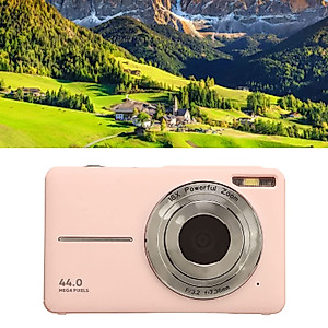 Digital Camera, HD 1080P Pocket Digital Camera with 2.4 Inch IPS Display, Compact Point and Shoot Camera Support 16X Digital Zoom, Portable Video Camera for Beginners, Kids (Pink)