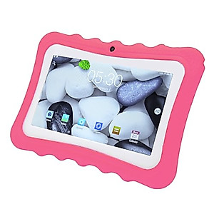 DAUZ Toddler Tablet, HD 1960x1080 Kids Tablet 7 Inch Quad Core 4GB 32GB US Plug 100‑240V for Girls for Android 8.0 (Pink)