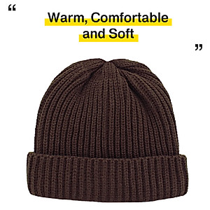 KBW-507 BRN Ribbed Knit Tie Dye Cuffed Beanie Thick Winter Ski Hat Skully Winter Warm Mens Womens Unisex