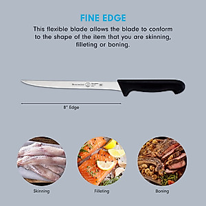 Messermeister Pro Series 8” Flexible Fillet Knife - German X50 Stainless Steel & NSF-Approved PolyFibre Handle - 15-Degree Edge, Rust Resistant & Easy to Maintain - Made in Portugal