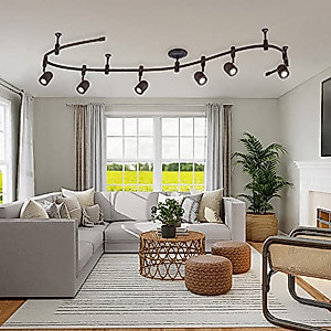 Catalina Lighting 96" Transitional 6-Light Integrated LED Flex Track Ceiling Light, Oil Rubbed Bronze