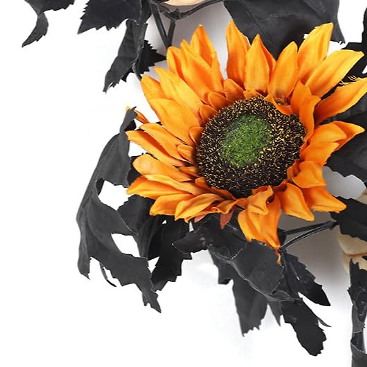 YHNJI 5.9ft Fall Maple Leaves Garland, Fall Garland, Artificial Sunflower Pumpkin Maple Leaf Vines for Thanksgiving Dinner Fireplace Door Frame Doorway Backdrop Decor