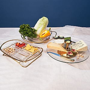 Rigeli Regent 18/10 CONTEMPO Chromeplated 9.8”inch 25cm Salad Bowl with Stainless Steel Servers Salad Bowls, Big Salad Bowls with Perfect for Fruits, Vegetable or Salads (Gold)