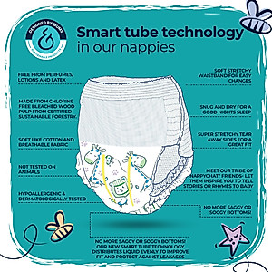 Mum & You Nappychat Premium Performance Eco Diapers, Size 5 (36 Diapers) Smart Tube Technology Leak Protection. 100% Recyclable. Hypoallergenic, Dermatologically-Tested. No Lotion, Perfume or Dyes.