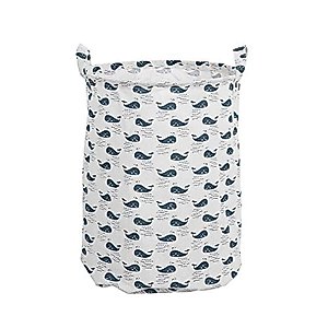 Baynne Linen Laundry Basket, Laundry Storage Bin Washing Basket with Handles Collapsible Laundry Storage Container Dirty Clothes Sorter Organization Bin