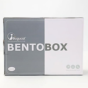 Bugucat Bento Box 45OZ, Leak-Proof Lunch Box with 6 Compartments Cutlery, Lunch Containers for Adult Food Storage Container with Leak-proof Silicone Ring Suitable for Microwave Dishwasher Pink