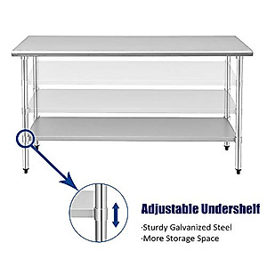 WMAOT Stainless Steel Work Table Commercial Grade NSF Certified Kitchen 24 x 36 Inch Classics Heavy Duty Food Prep for Restaurant, Home, Hotel, Business, Warehouse, Garage