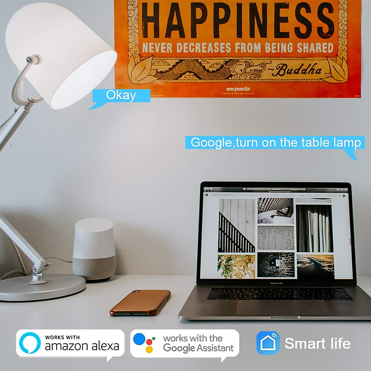 DOGAIN Smart Light Bulbs E12 Base LED Color Light Bulb WiFi-Bluetooth Candelabra Light Bulbs Compatible with Alexa Google Home, APP Color Changing Dimmable, 360 lm 35w Equivalent (2.4 Ghz only) 3 Pack