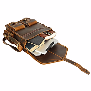 KomalC Leather Backpack Rucksack Travel Laptop Camping School College Bag for Men Women