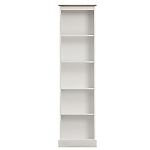 Furniture Dash Wood Bookcase Tall Narrow Corona Snow