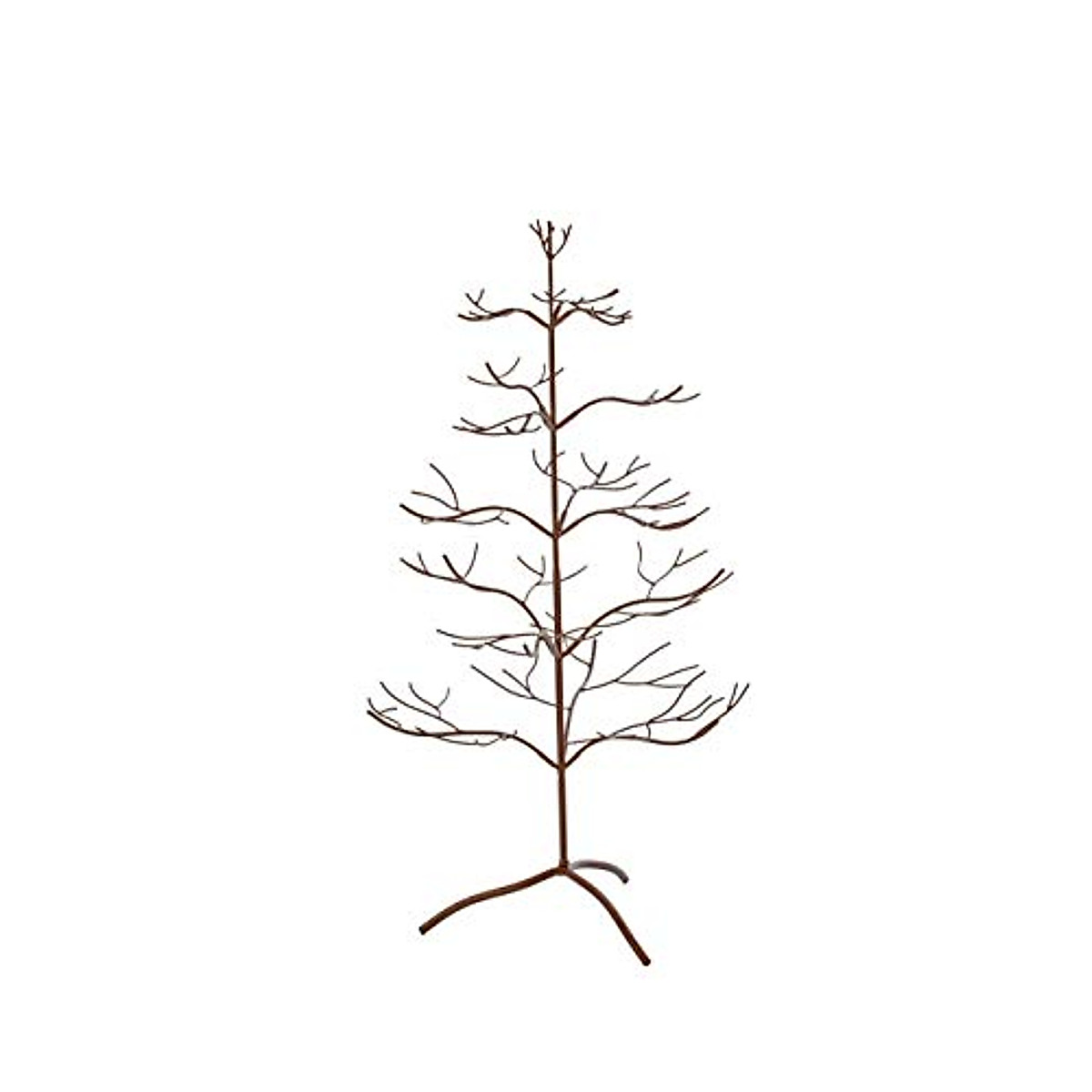 TRIPAR Brown Metal Ornament Display Tree and Jewelry Organizer Holiday and Christmas – 36 Inch Wire Ornament Stand and Necklace Holder Décor with 5 Tiers of Branches, Perfect for Wrought Iron Trees