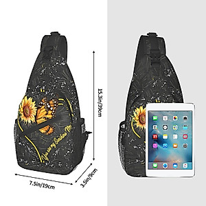 Sunflower Sling Bag for Women Men Crossbody Bags Travel Hiking Lightweight Daypack Shoulder Backpack for Cycling Fitness