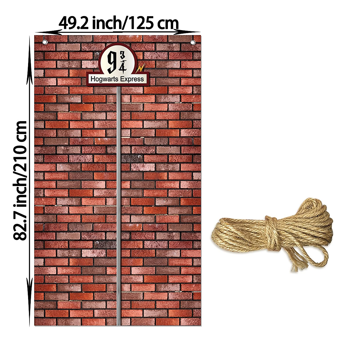 Brick Wall Backdrop,Platform 9 and 3/4 King's Cross, Photo Booth Props Brick Wall Background, Suitable for Outdoor and Indoor use, Fan Love, Birthday Gifts, Party Supplies.