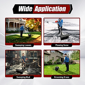 Artificial Grass Power Broom,2.3HP Handheld Gas Powered Sweeper Sweeper Driveway Turf Sweeper 52CC Lawn Sweeper Cleaning Tools