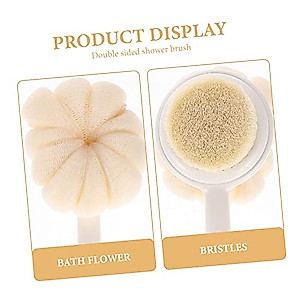 Healeved 2pcs Long Handle Bath Brush Scrub Sponges Brush Cleaner Body Wash Sponge Shower Loofah Scrubber Back Scrubber Bath Mesh Sponge Dual-Sided Bath Brush Shower Brush Back Scrubbers One
