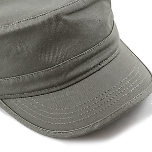 The Hat Depot Cadet Military Army Baseball Cap Tie Dye & Washed Cotton Basic & Distressed Cadet Brushed Cotton Cap (1. Basic - Olive)