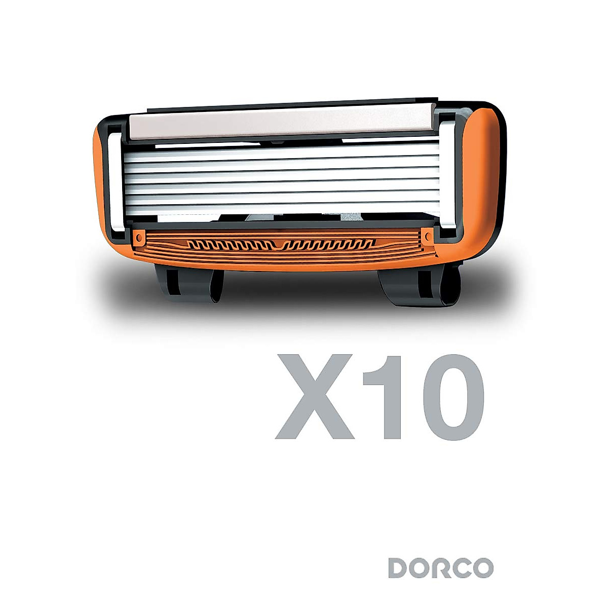 Dorco Pace 6 - Six Blade Razor Blade System - Value Pack (10 Pack + 1 Handle)