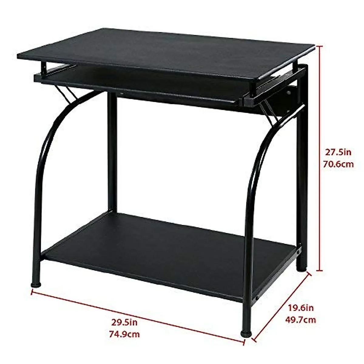 OneSpace Stanton Computer Desk with Pullout Keyboard Tray, Black