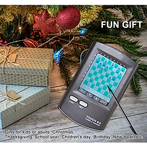 Vonset Touch Electronic Chess 8 in 1 Chess Handheld Electronic Chess Game for Kids and Adults to Learn Chess Travel Chess Set with Stylus Large LCD Display Gift