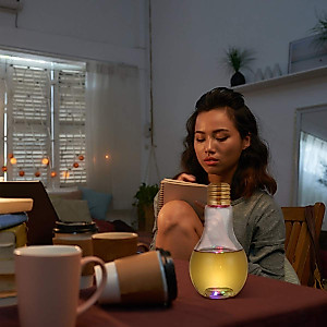 BESTOYARD 500ML Light Bulb Shaped Bottle Glowing Glass Cup Novelty Drinking Bottle for Party Home Bar Drinks Beers Cocktails