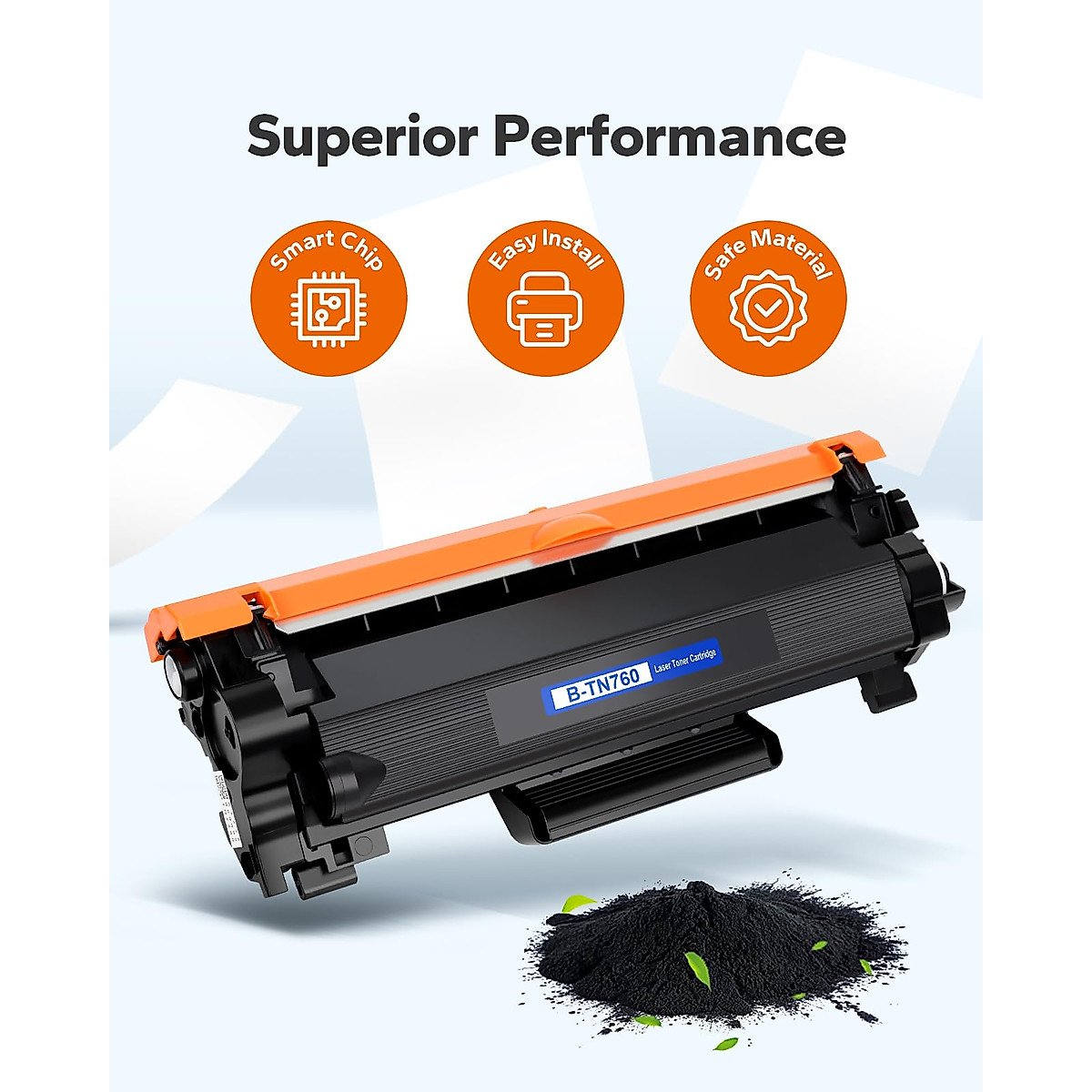 OtterOffice TN760 Toner Cartridge Replacement Compatible for Brother TN760 TN 730 Toner TN-730/TN-760 to Compatible with DCP-L2550DW HL-L2350DW HL-L2370DW HL-L2370DWXL HL-L2395DW MFC-L2710DW, Black