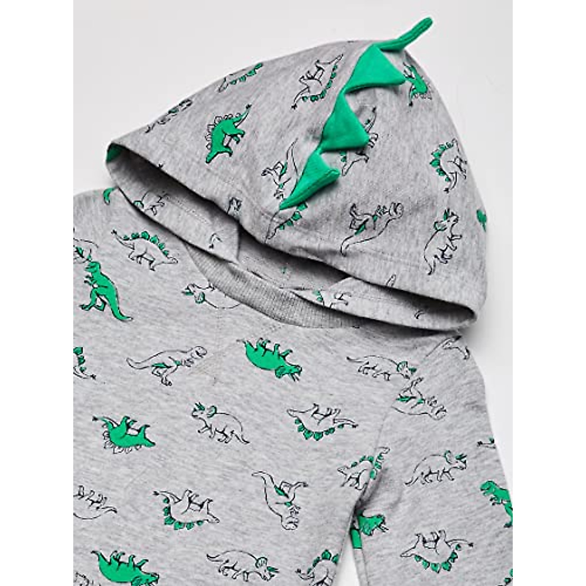 Carter's Baby Boys' 2-Pack One-Piece Romper, Grey Dino/Navy Stripe, 18 Months