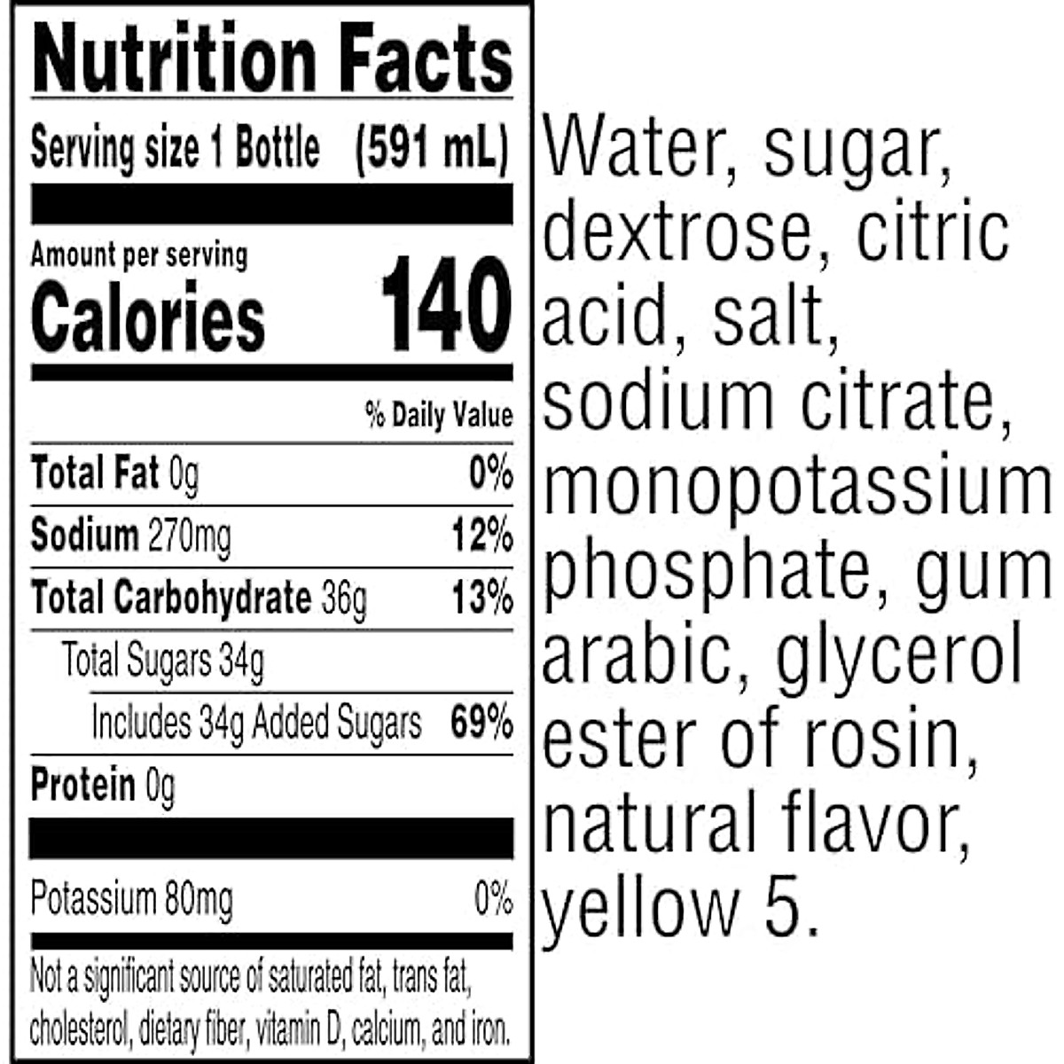 Gatorade Thirst Quencher Natural, Lemon Lime Sports Drink, 20 Fl Oz Bottles, 8 Pack