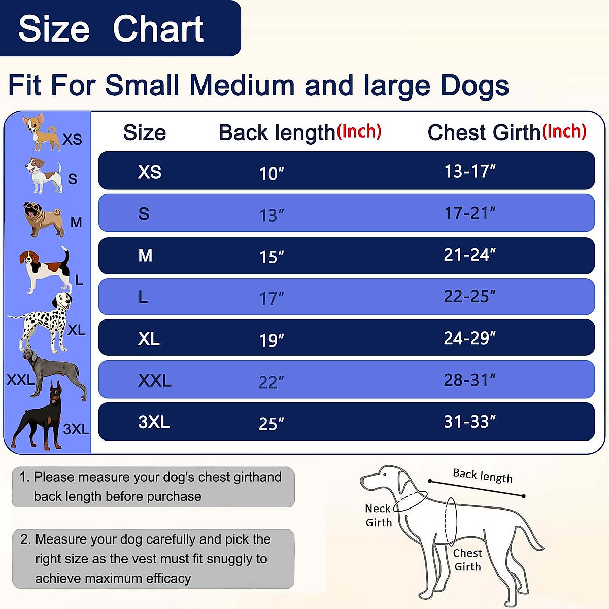 Uadonile Dog Anxiety Shirt,Dog Anxiety Jacket Calming Vest for Thunderstorm,Travel,Separation, Calming Coat Wrap for Dogs, Pet Stress Relief Anxiety Jacket (Dark Blue, Small)