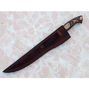 JNR Traders Damascus Boning Knife for Meat Cutting 13" Handmade Fillet Knife Thin Sharp Chef Kitchen Knife with Leather sheath Wood Handle vk3731