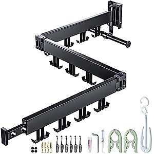plainshe Wall Mounted Clothes Drying Rack,Laundry Drying Rack Wall Space Saver Clothes Rack,Retractable,Collapsible(Tri-Fold), for Balcony,Laundry,Bathroom