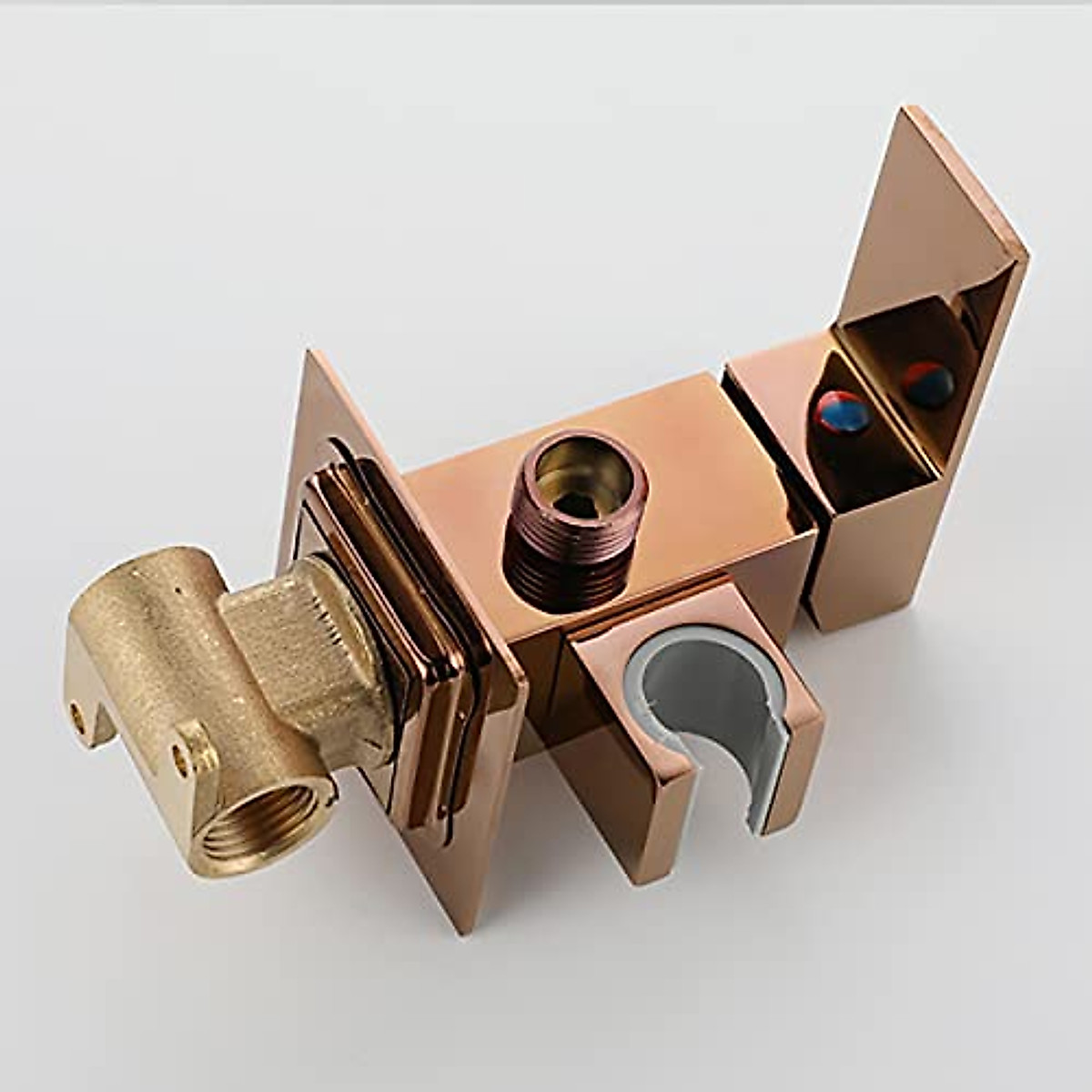 MINJING Handheld Bidet Sprayer for Toilet Rose Gold Baby Cloth Diaper Sprayer Hot and Cold Water Toilet Sprayer Wall Mounted Handheld Sprayer Kit, Brass, High Pressure, Adjustable Water Pressure