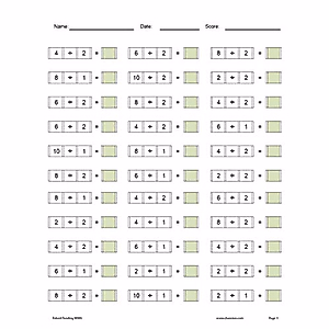Channie’s One Page A Day Single Digit Level 1 Beginner Visual Division Workbooks for Easy Teaching & Learning Grade 3-5 Size 8.5” x 11” Summer School, Summer Bridge