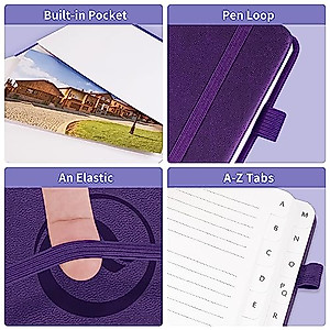 Address Book with Alphabetical Tabs, Hardcover Password Book, Address Organizer Keep Track of Phone Numbers, Special Days, Birthdays, Anniversaries and Notes (5.3'' x 7.7", Deep Purple)