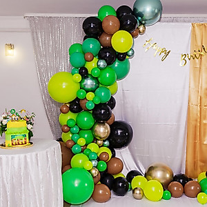 RUBFAC 87pcs Green Balloons Different Sizes 18 12 10 5 Inches for Garland Arch, Premium Green Latex Balloons for Birthday Wedding Baby Shower Bridal Shower Party Decorations