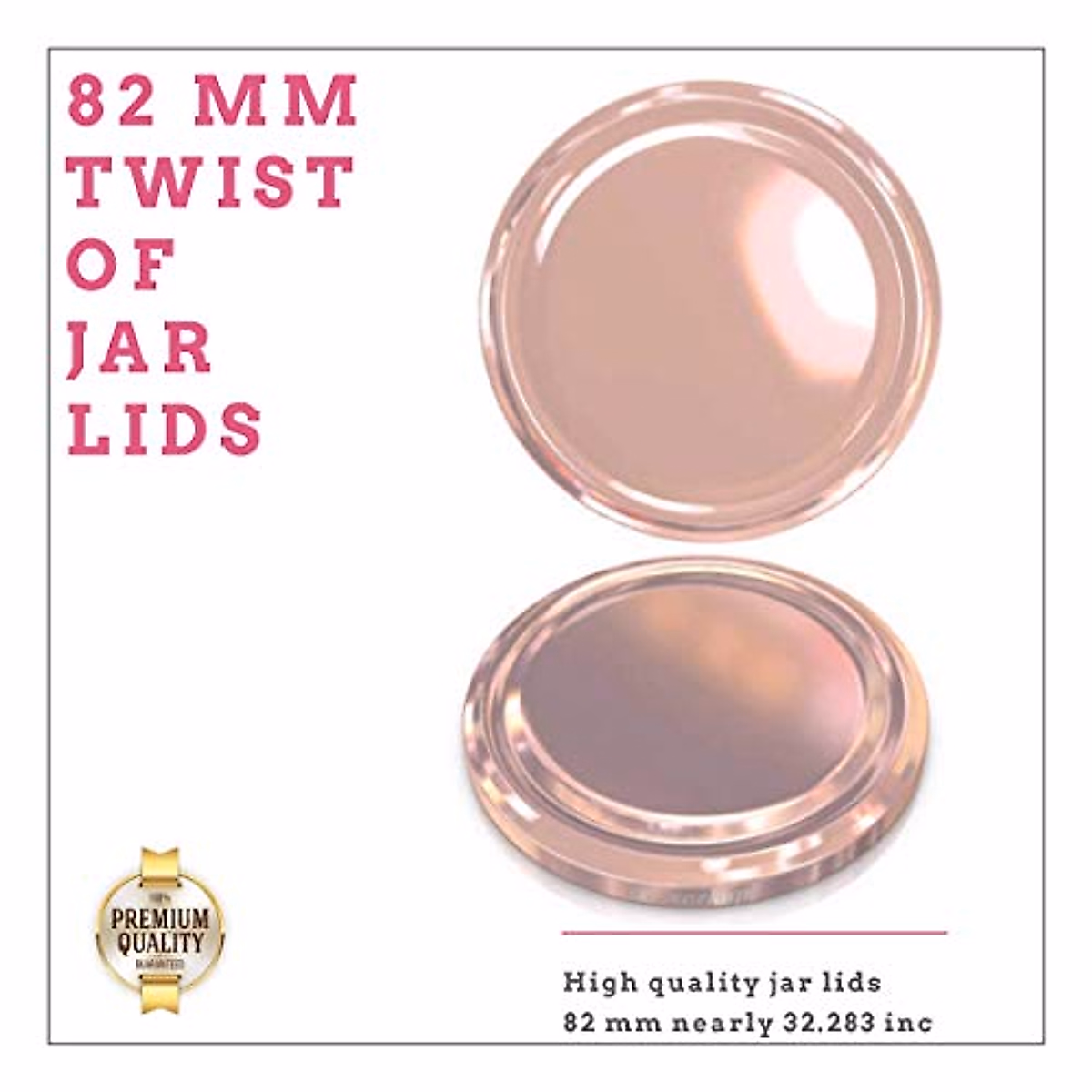 82 mm Spare Lids For Pickle and Larger Jars/Multipurpose (Twist Off Lid) (10, Bronze)