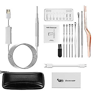 Digital Ear Scope Otoscope, Cainda Ear Camera with Earwax Remover Tools, USB Ear Cleaner Endoscope with WiFi Box, Suit for iPhone Android Mac Windows