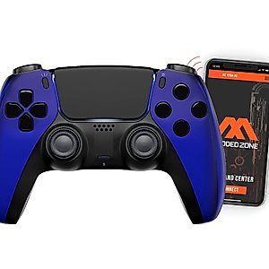 MODDEDZONE Chrome Blue Smart Rapid Fire Custom PRO Modded Controller compatible with PS5