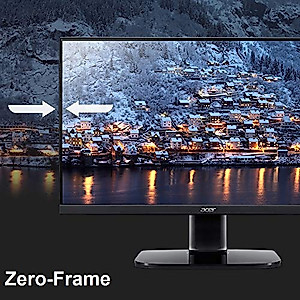 Acer KA272U biipx 27” WQHD 2560 x 1440 IPS Zero-Frame Monitor with 75Hz Refresh Rate and AMD Radeon FreeSync Technology (Display Port & 2 x HDMI 1.4 Ports) Black