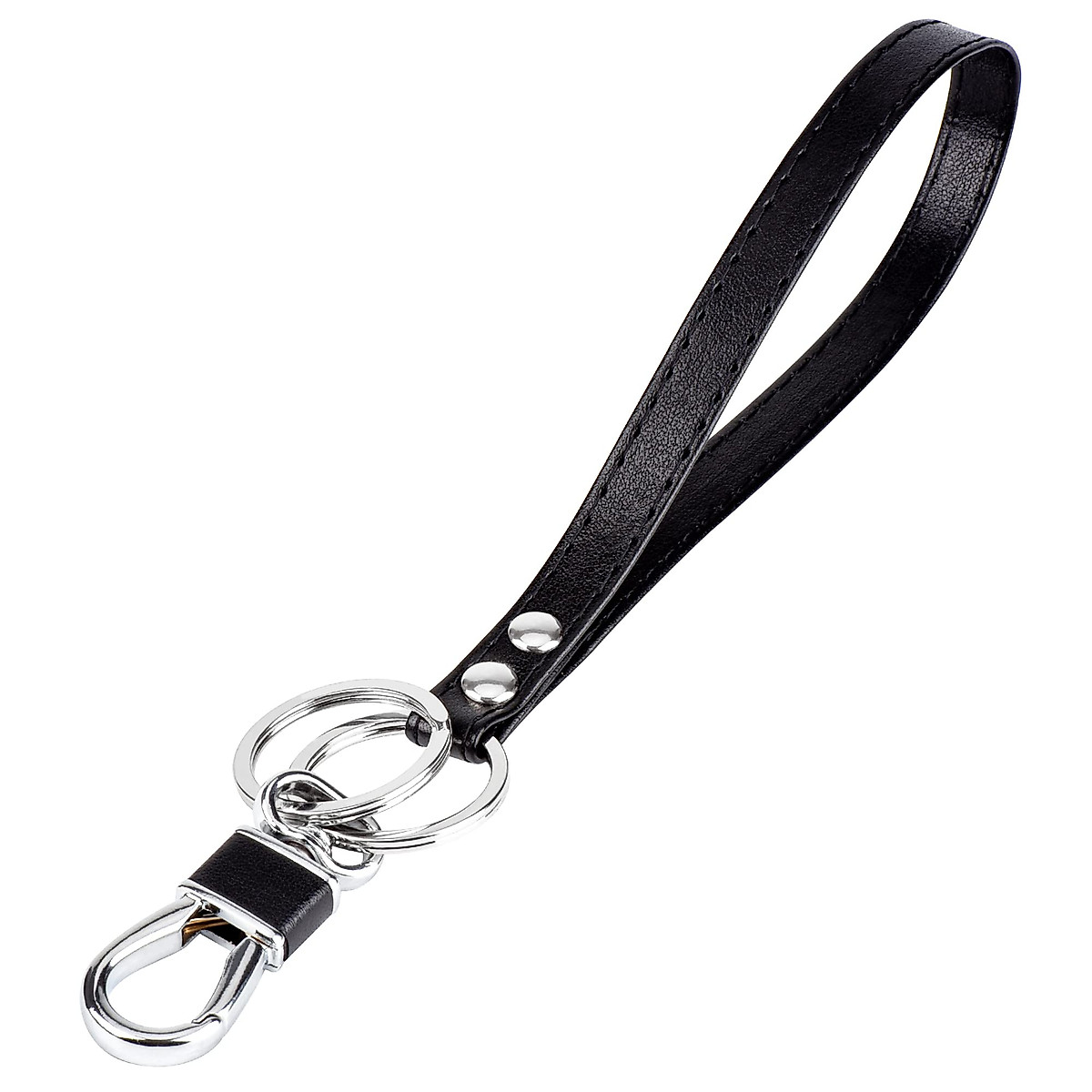 Amazon Essentials - Lanyard Keychain with Detachable Alloy Metal Rings Metal Rings (black)