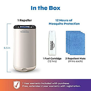 Thermacell Patio Shield Mosquito Repeller; Highly Effective Mosquito Repellent for Patio; No Candles or Flames, DEET-Free, Scent-Free, Bug Spray Alternative; Includes 12-Hour Refill