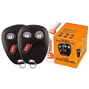 Discount Keyless Replacement Key Fob Car Entry Remote For Chevy Trailblazer GMC Envoy 15008008, 15008009 (2 Pack)