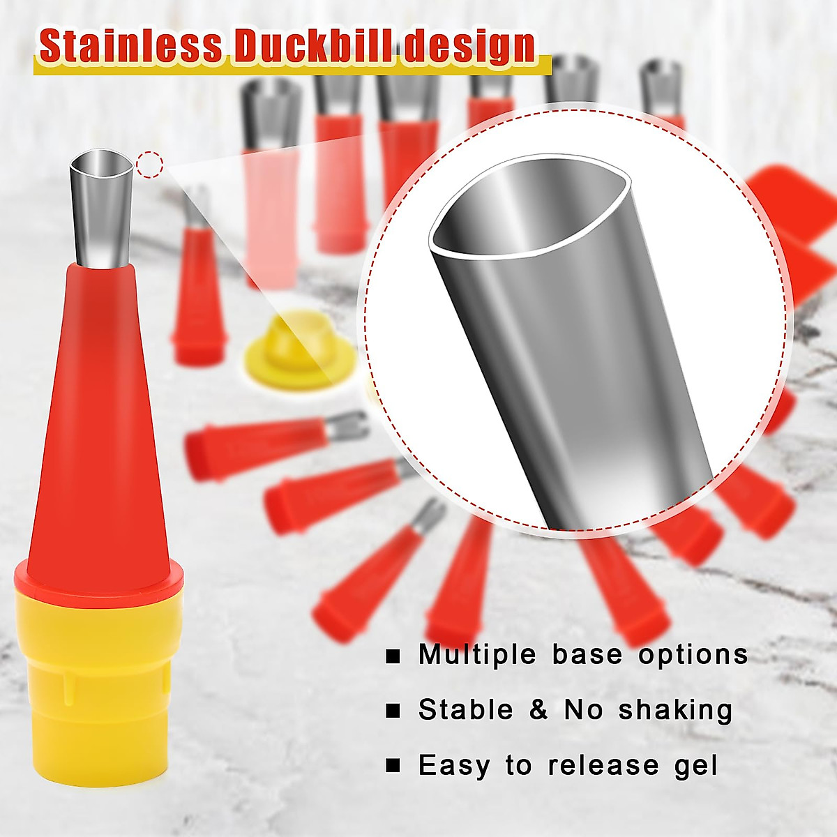 30Pcs Caulking Finisher Kit, 16Pcs Caulking Nozzle Tips Reusable Caulking Nozzle Coating Caulking Tool Kit with 8 Connector Caulking Guns and 4 Grout Scraper 2 Brush for Bathroom Doors Windows