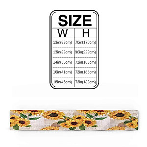 Greeeen Linen Burlap Table Runner, Sunflower Kitchen Table Runners for Family Dinner, Banquet, Parties and Celebrations, Rustic Sunflowers Table Decor, 13 x 90 inch