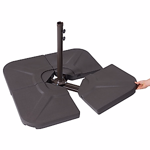 UDPATIO Heavy Duty Patio Umbrella Base Round Umbrella Stand Outdoor Base(80 lbs) with Water Sand Filled for Market Umbrella Table Umbrella