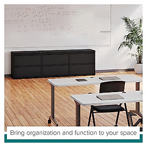 Hirsh 30 inch Wide 2 Drawer Lateral 101 File Cabinet in Black, Fully Assembled