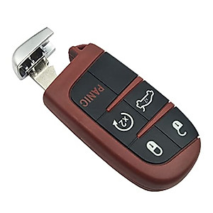 Smart Replacement Key Fob Cover Case fit for Jeep Grand Cherokee Dodge Challenger Charger Dart Durango Journey Chrysler 300 Keyless Entry Key Fob Shell (Red)