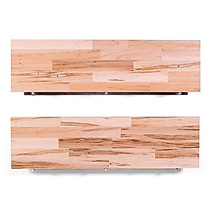 DAKODA LOVE Floating Shelves | Butcher Block | Solid Maple | Premium Craftsman Quality | Easy Hidden Bracket Wall Mount | Set of 2 (Natural, 36" L x 10" D)